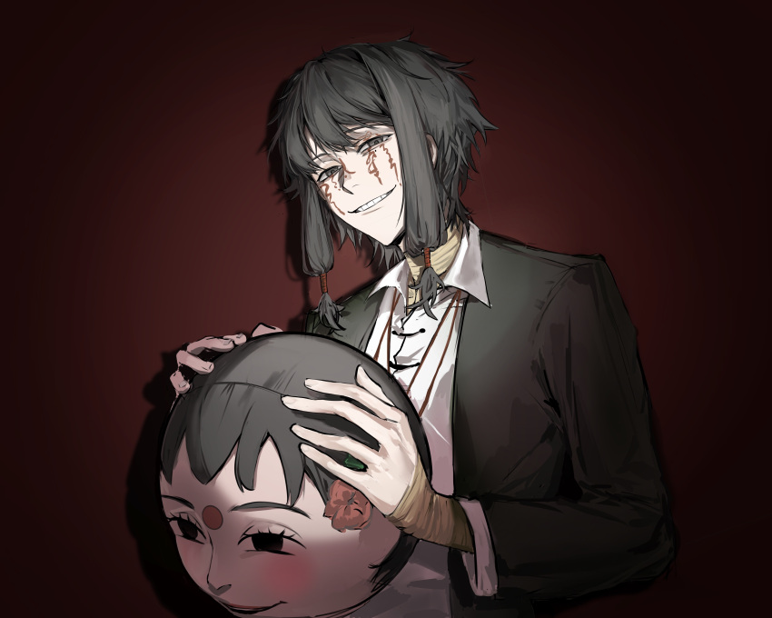 Safebooru - 1boy absurdres bandaged arm bandaged neck bandages black eyes black hair black ...