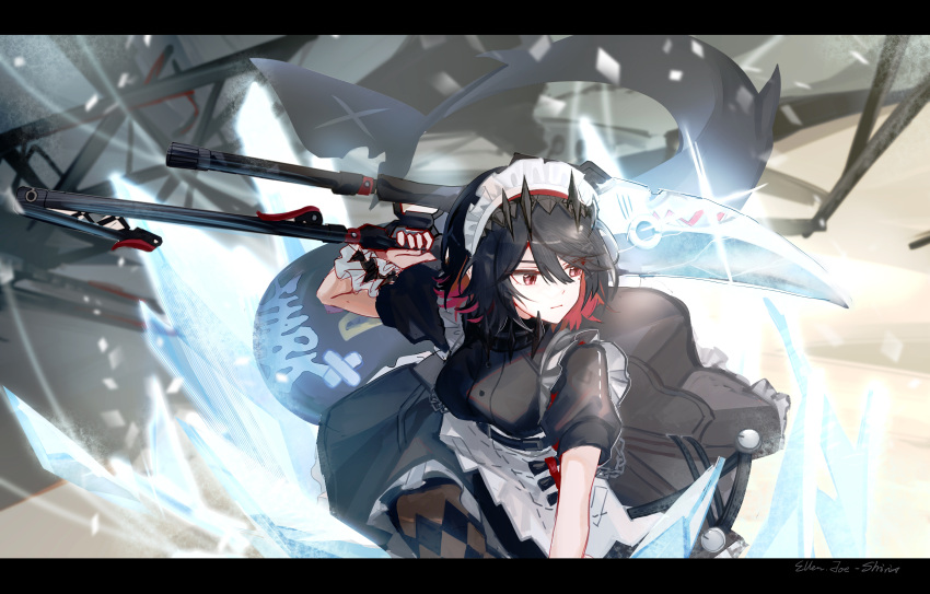 Safebooru - 1girl absurdres apron bandaid on tail black hair character name chinese commentary ...