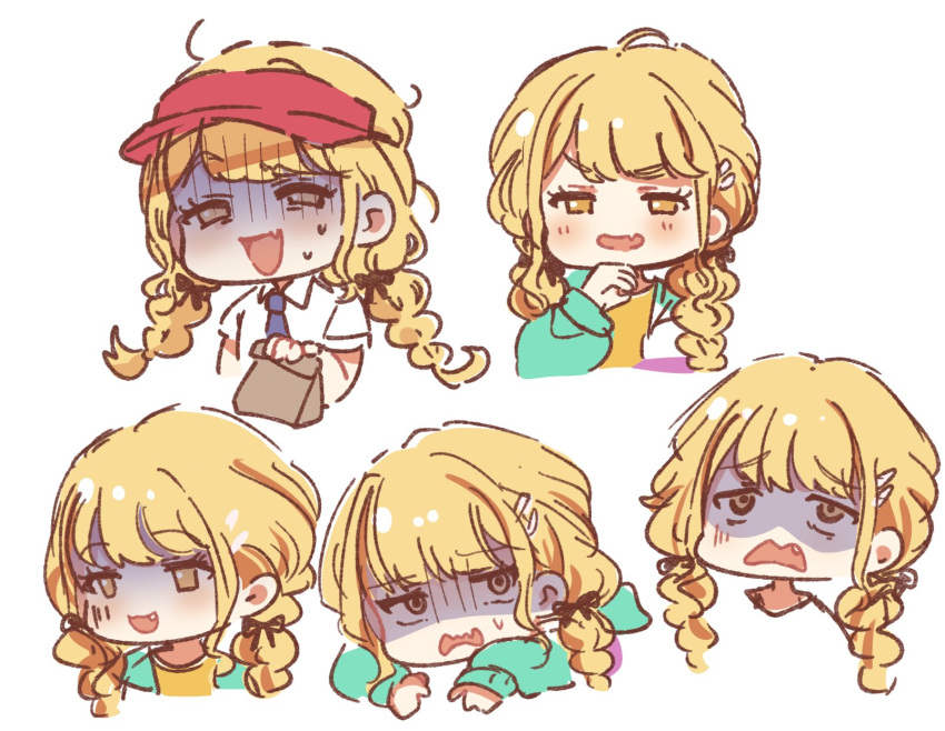 Safebooru - 1girl blonde hair blush braid chibi collared shirt ...