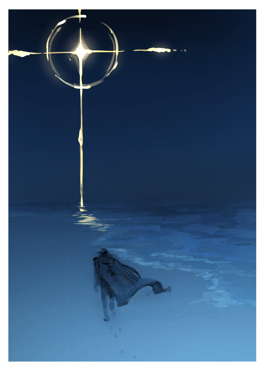 Safebooru - 1boy absurdres beach borsalino (kizaru) coat footprints from behind highres male ...