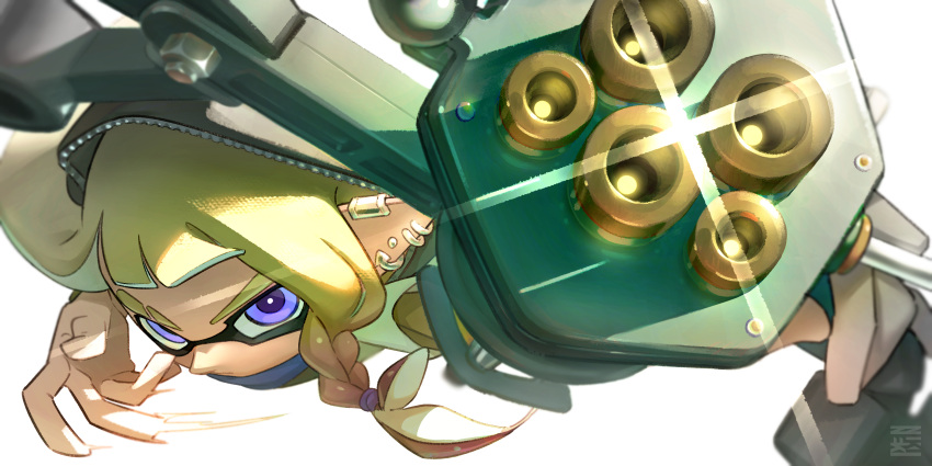 Safebooru - 1girl absurdres agent 3 (splatoon 3) bow (weapon) close-up ...