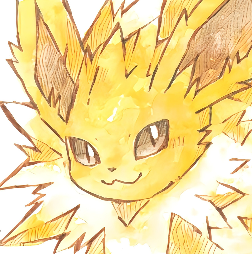 Safebooru - brown eyes close-up closed mouth highres jolteon looking at ...