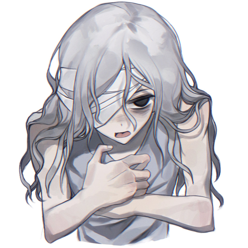 Safebooru - 1boy bags under eyes bandage over one eye bandaged head bandages bare arms bare ...