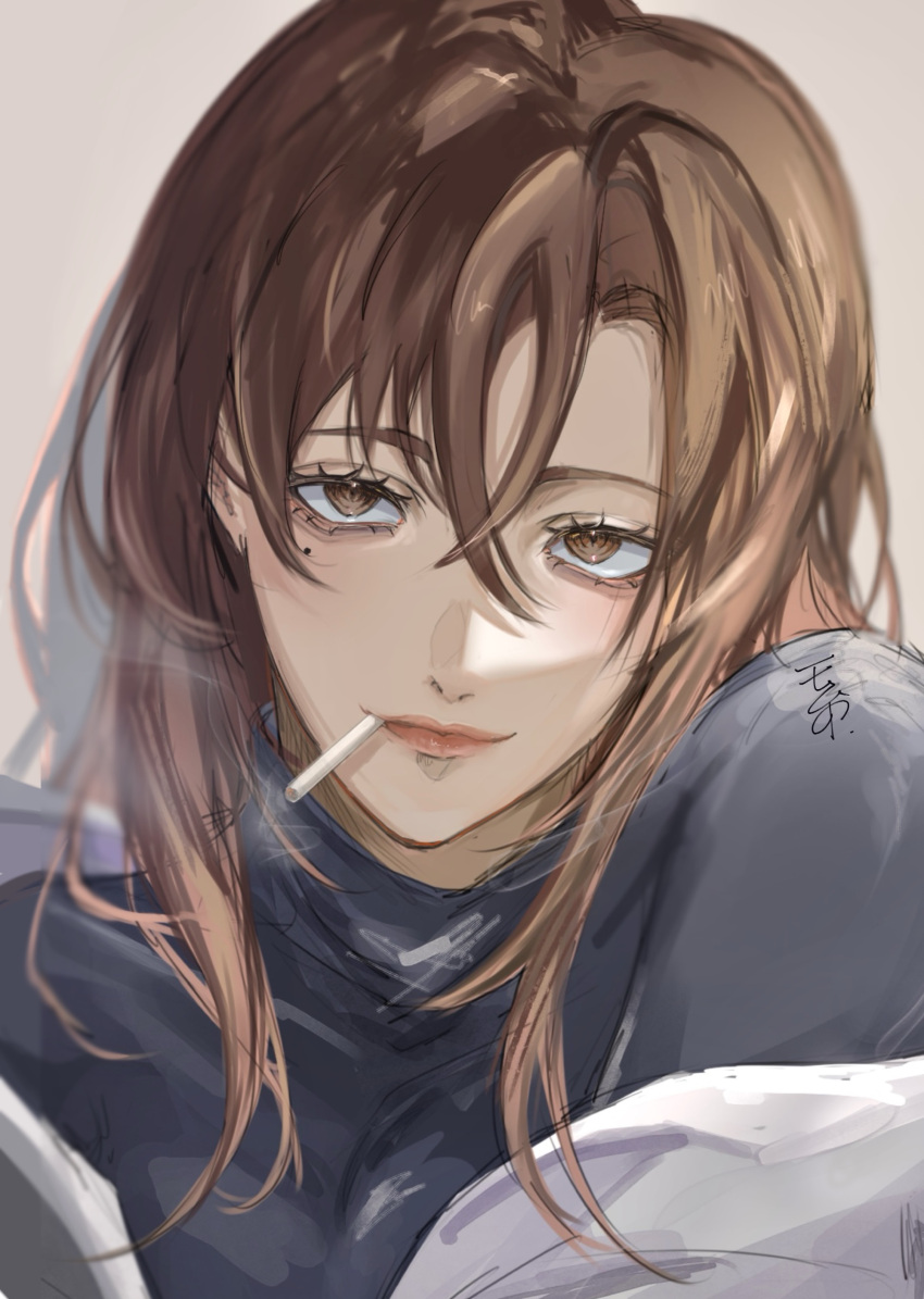 Safebooru - 1girl absurdres brown eyes brown hair cigarette highres ieiri shoko jujutsu kaisen ...