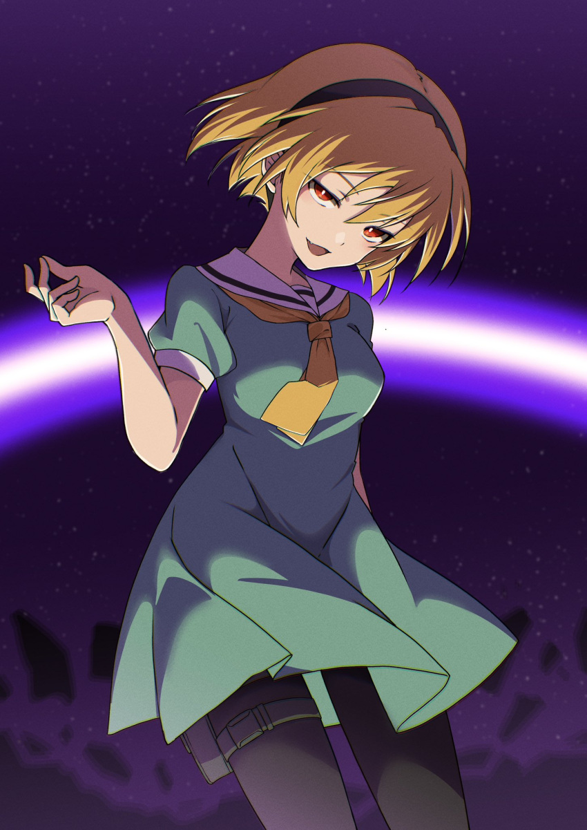 Safebooru - 1girl :d black hairband blonde hair blush breasts ...