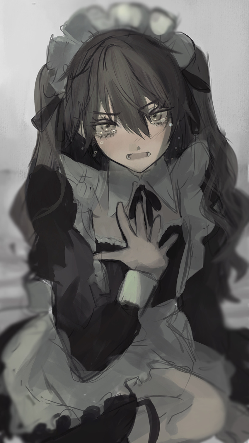 Safebooru - 1girl absurdres akai ringo (eveyuno) apron black dress ...