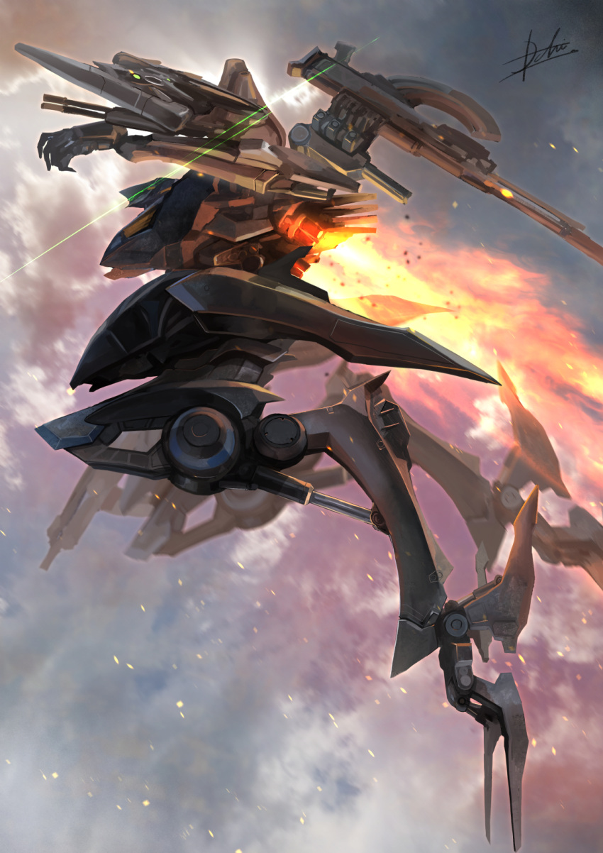 Safebooru - armored core armored core 6 flying full body glowing ...