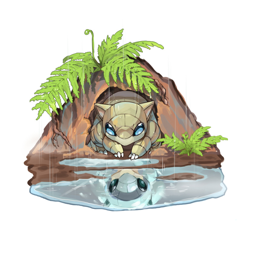 Safebooru - alolan sandshrew animal focus black eyes claws different ...