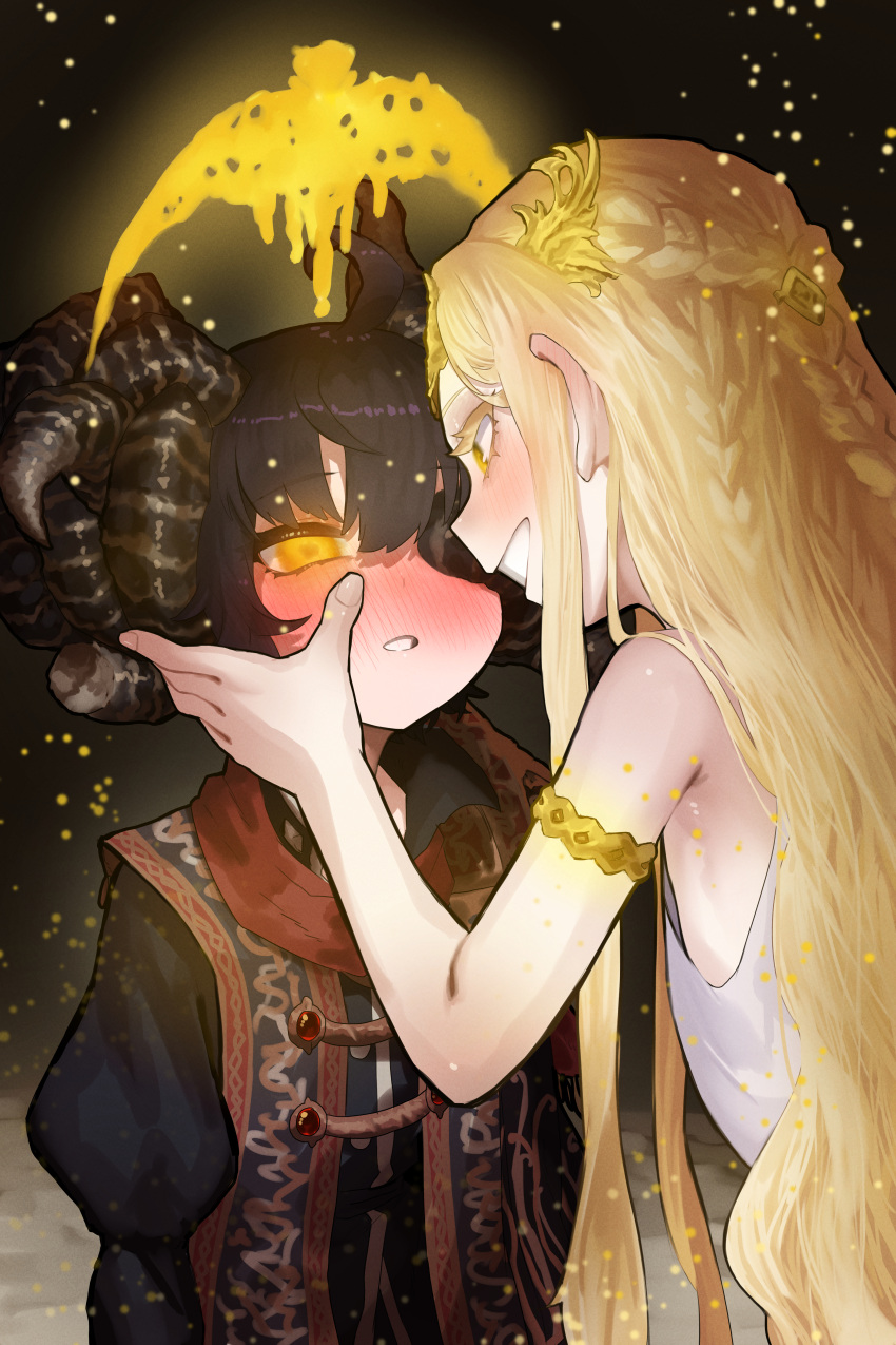 Safebooru - 1boy 1girl absurdres black hair blonde hair blush ekrea jan elden ring genderswap ...