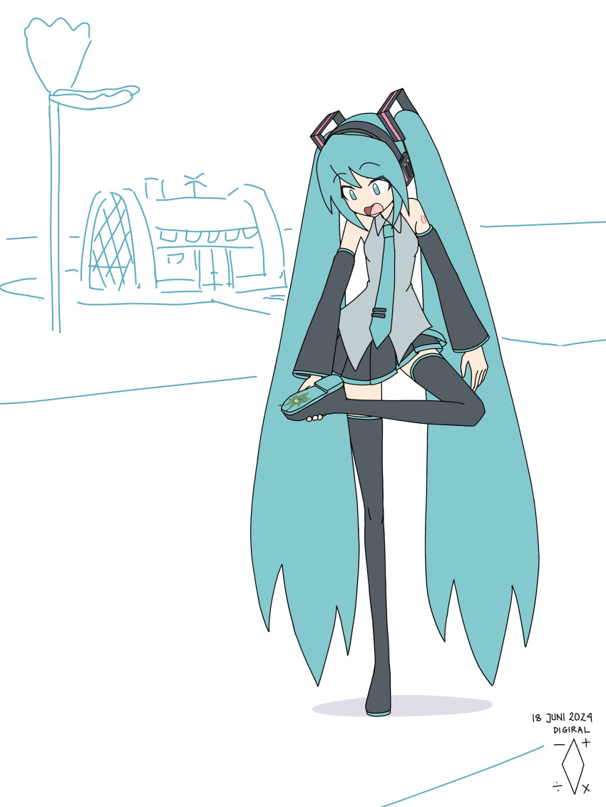 Safebooru - 1girl absurdres aqua eyes aqua hair aqua necktie artist ...