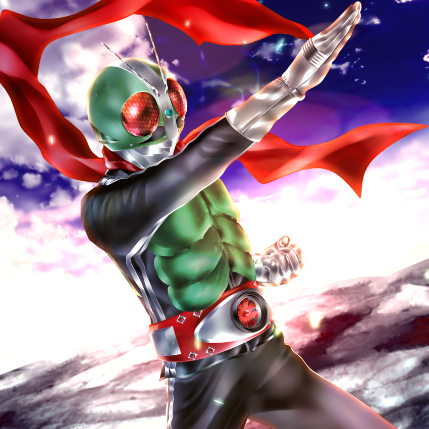 Safebooru - 1boy antennae armor belt compound eyes cowboy shot gloves ...