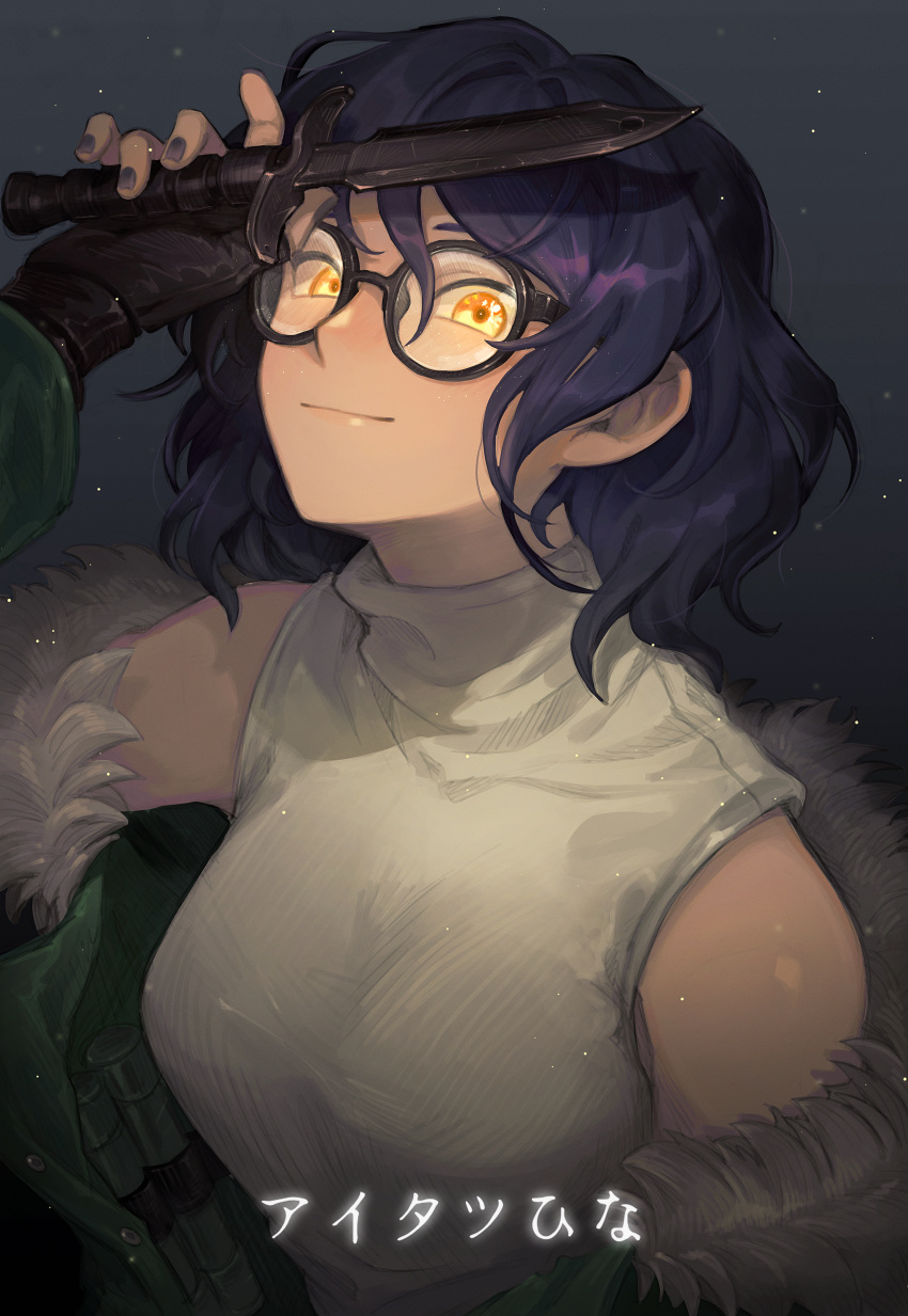 Safebooru - 1girl 9twoeight absurdres black-framed eyewear black gloves black hair black nails ...