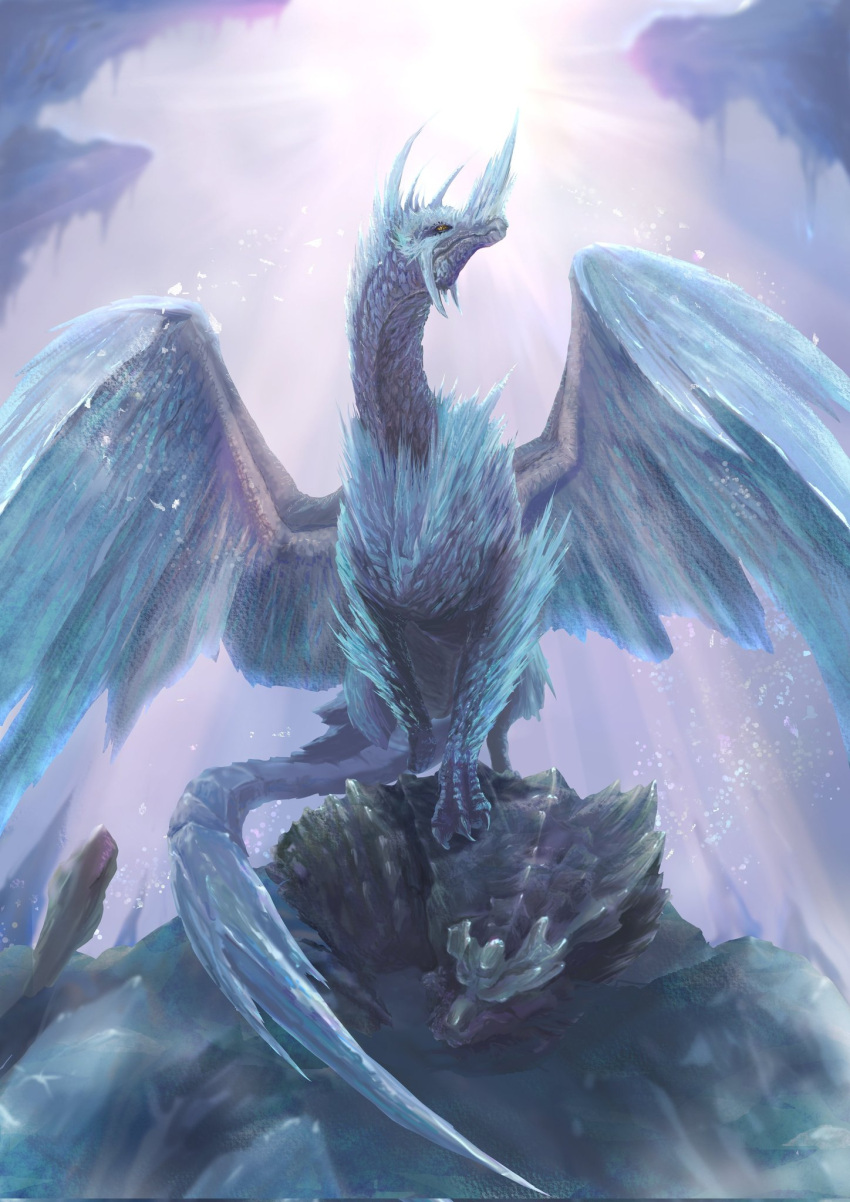 Safebooru - animal focus claws dragon frost full body highres icicle ...
