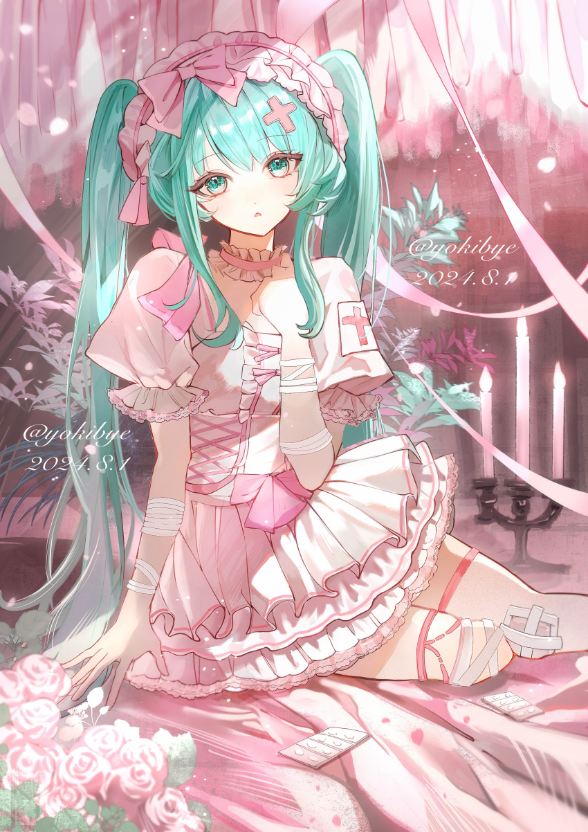 Safebooru - 1girl absurdres alternate costume aqua eyes aqua hair chinese commentary choker ...