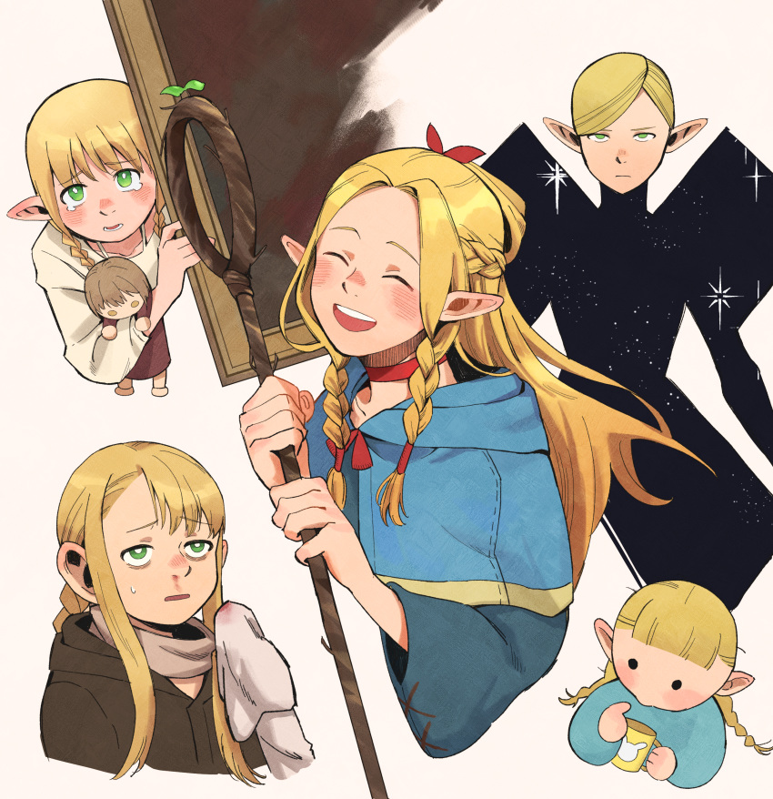 Safebooru - 1girl ^ ^ absurdres aged down asymmetrical bangs baby black dress blonde hair blood ...