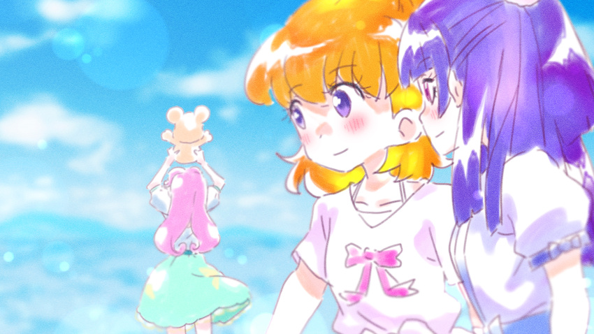 Safebooru - 4girls asahina mirai beach blue sky clouds hanami kotoha highres izayoi liko mahou ...