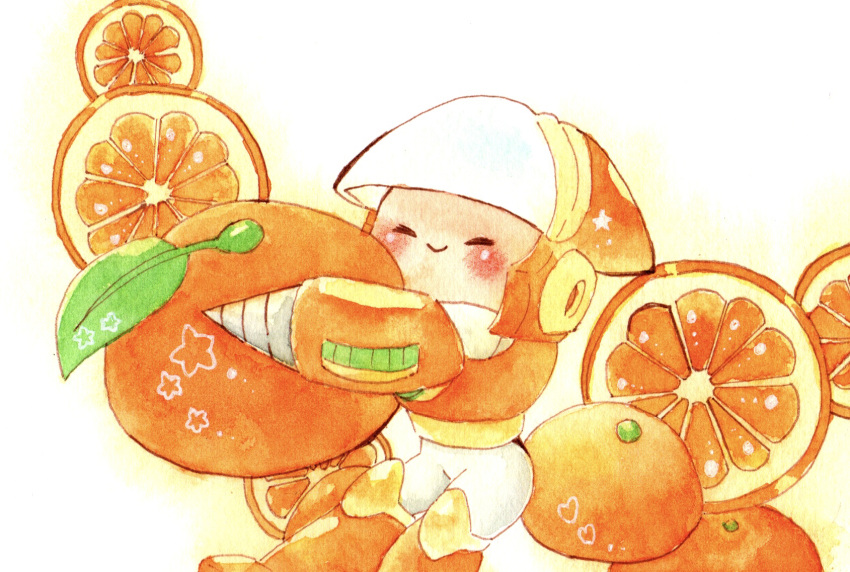 Safebooru - chibi closed eyes crash man drill hand food fruit helmet ...