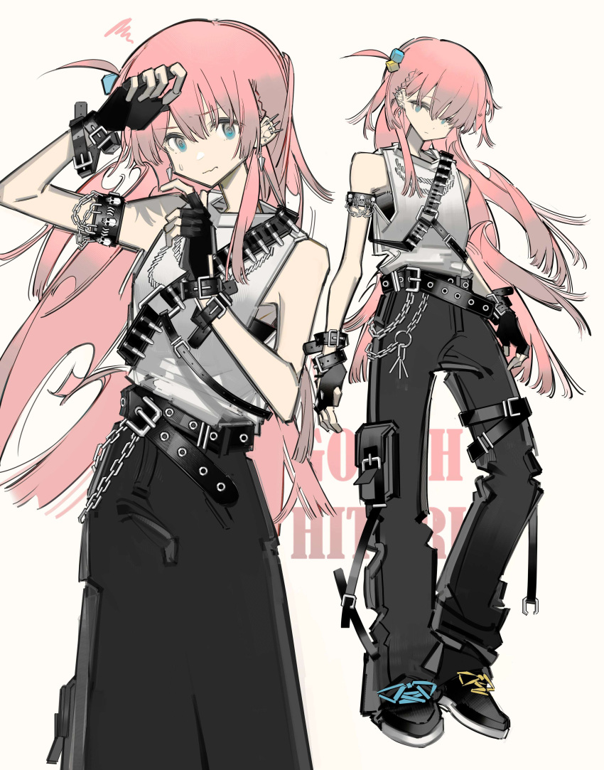 Safebooru - 1girl absurdres alternate costume armlet asymmetrical footwear baggy pants bare ...