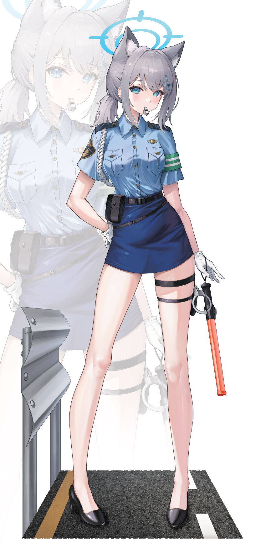 Safebooru - 1girl absurdres alter (kxk7357) animal ear fluff animal ears black footwear blue ...