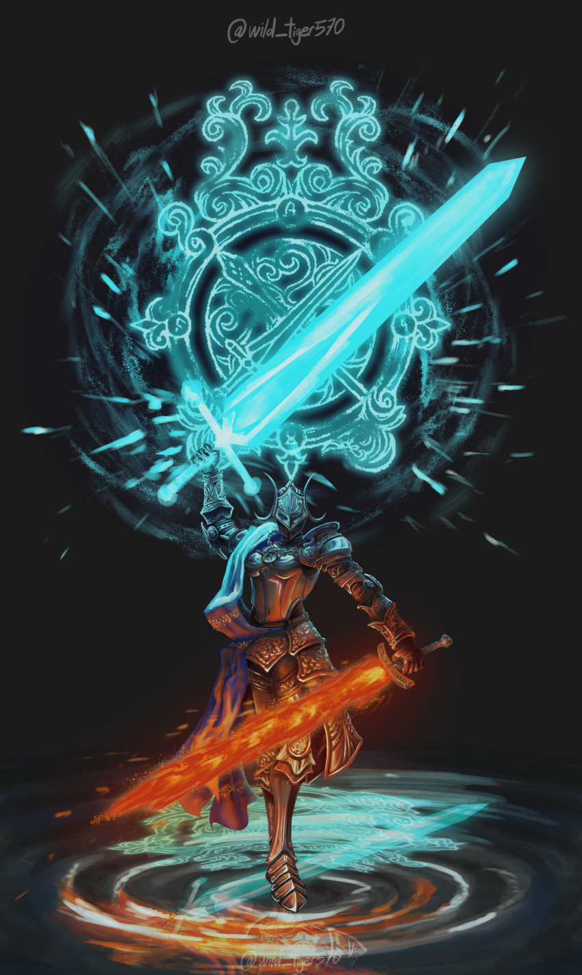 Safebooru - 1girl absurdres armor blue surcoat breastplate covered eyes ...