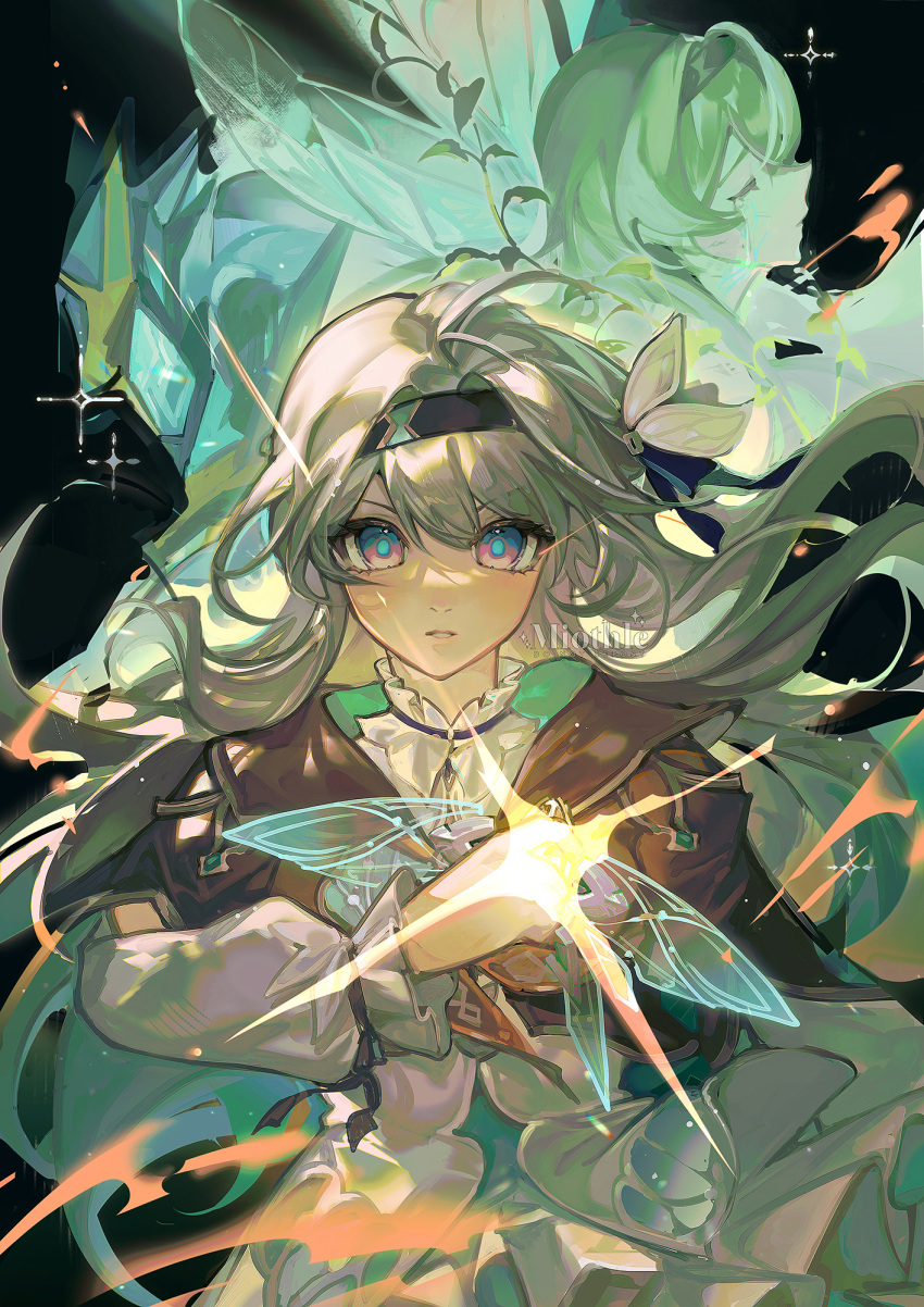 Safebooru - 1girl armor black hairband breasts collared shirt cropped ...