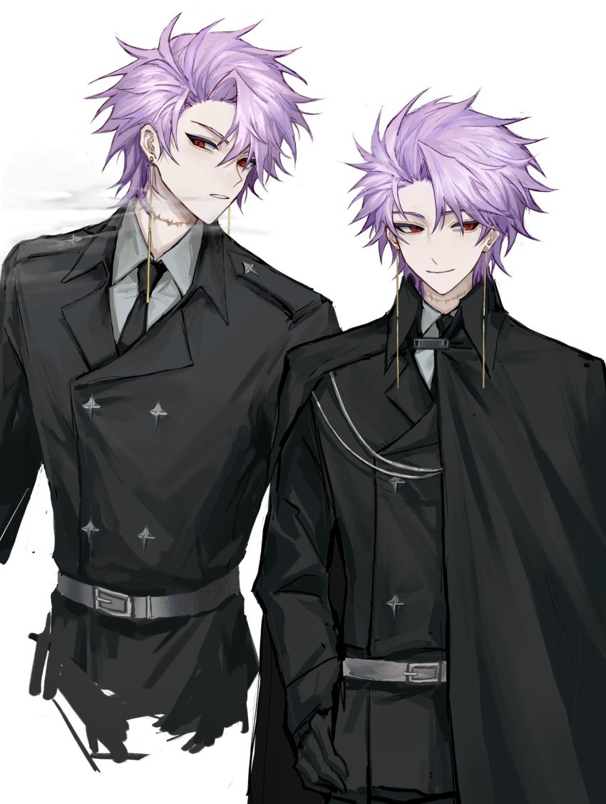 Safebooru - 1boy alternate costume belt black coat black gloves black jacket bonley buttons ...