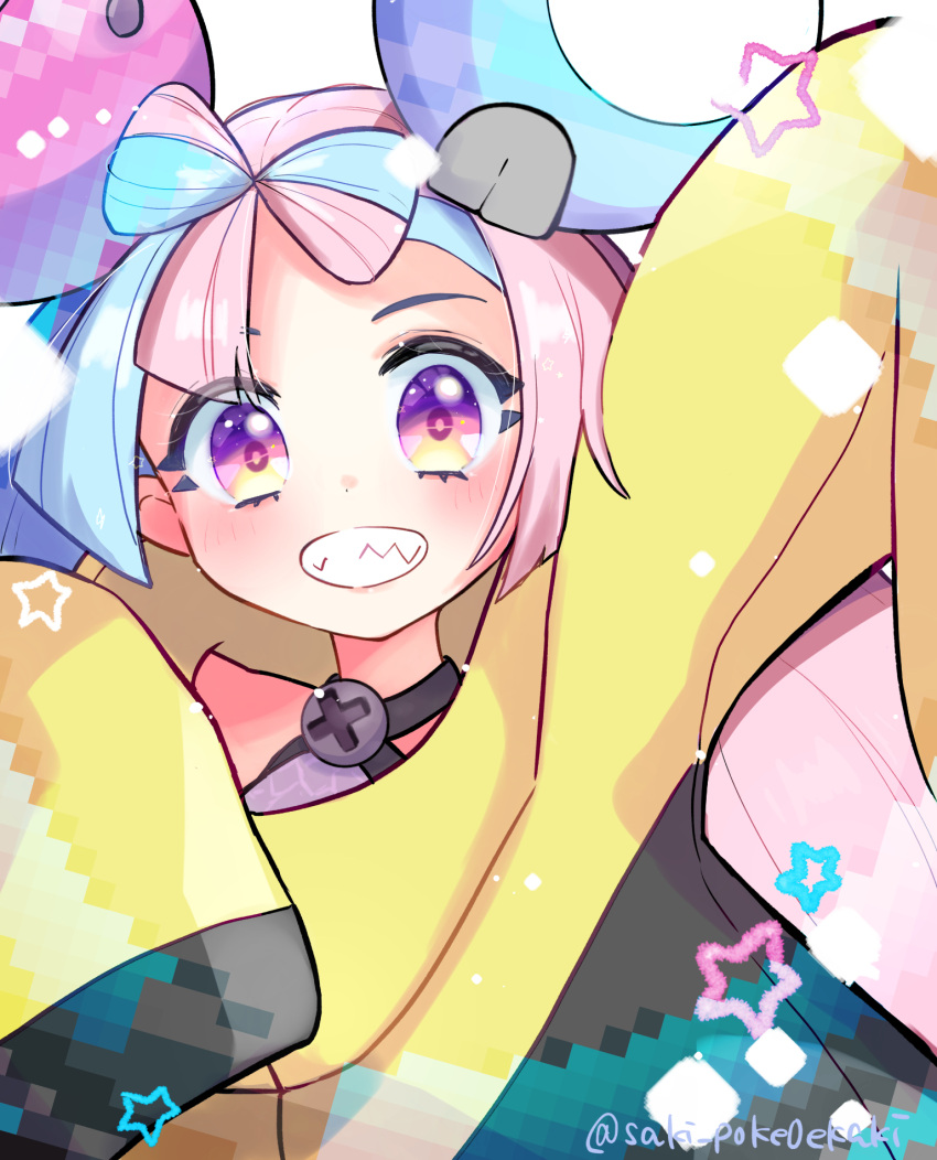 Safebooru - 1girl blue hair bow-shaped hair eyelashes highres iono ...