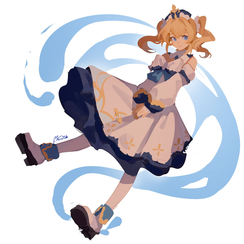 Safebooru - 1girl absurdres barbara (genshin impact) bare shoulders blonde hair blue eyes closed ...