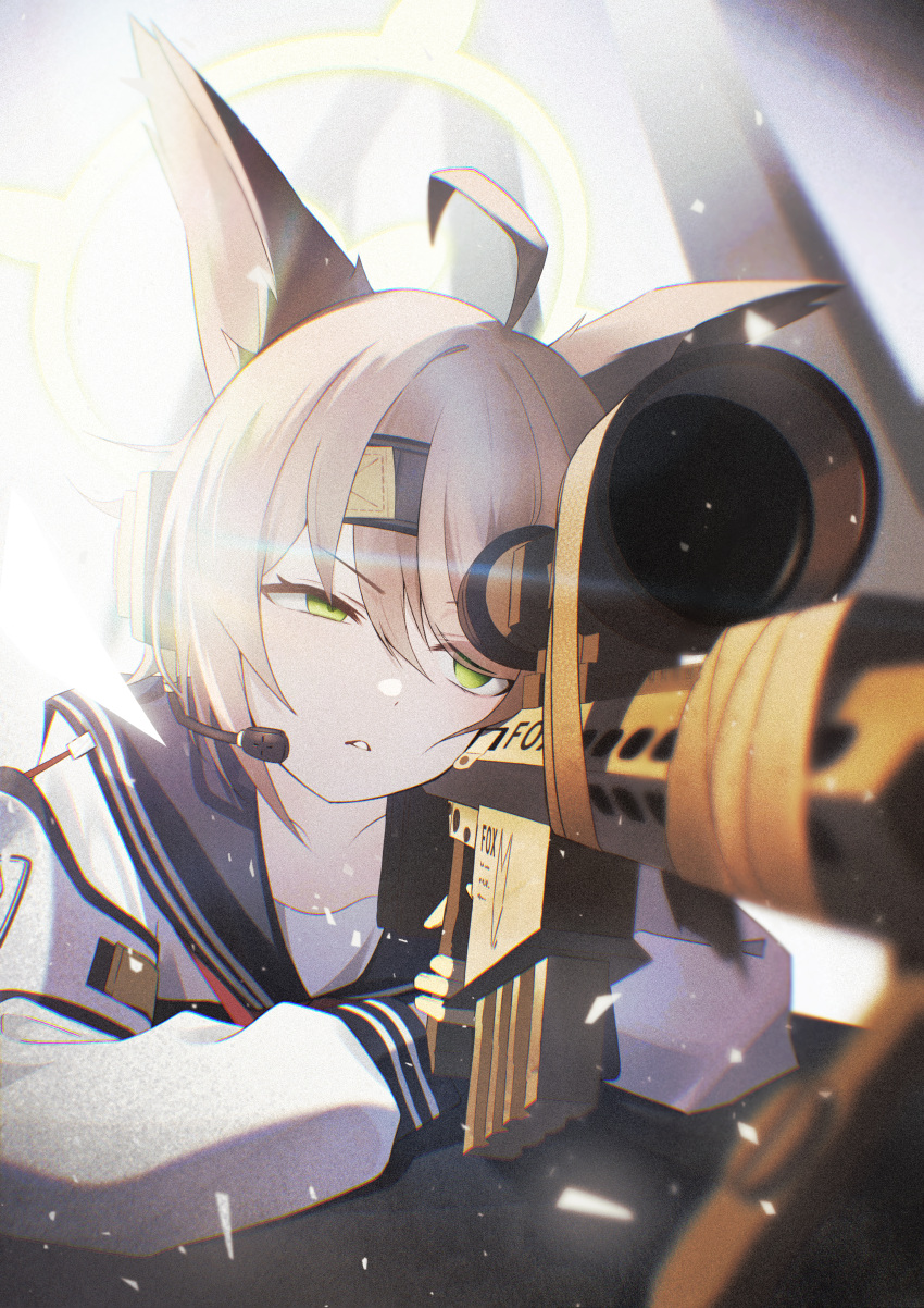 Safebooru - 1girl absurdres ahoge animal ears anti-materiel rifle ...
