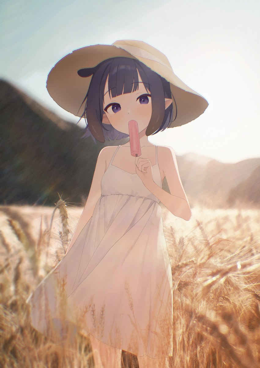 Safebooru - 1girl absurdres alternate costume animal ears arm at side backlighting bare arms ...