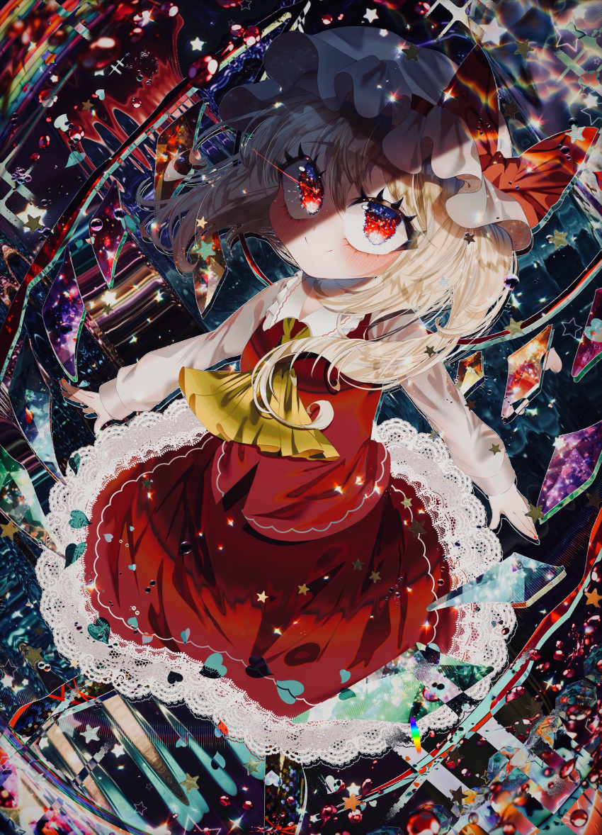 Safebooru - 1girl absurdres ascot blonde hair crystal wings dress flandre scarlet frilled dress ...