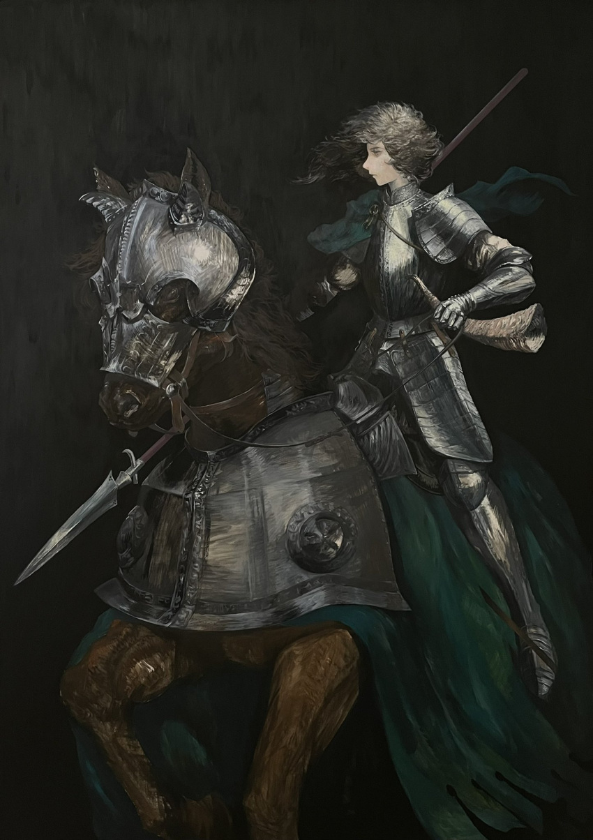 Safebooru - 1boy animal aqua cape armor armored boots barding boots ...