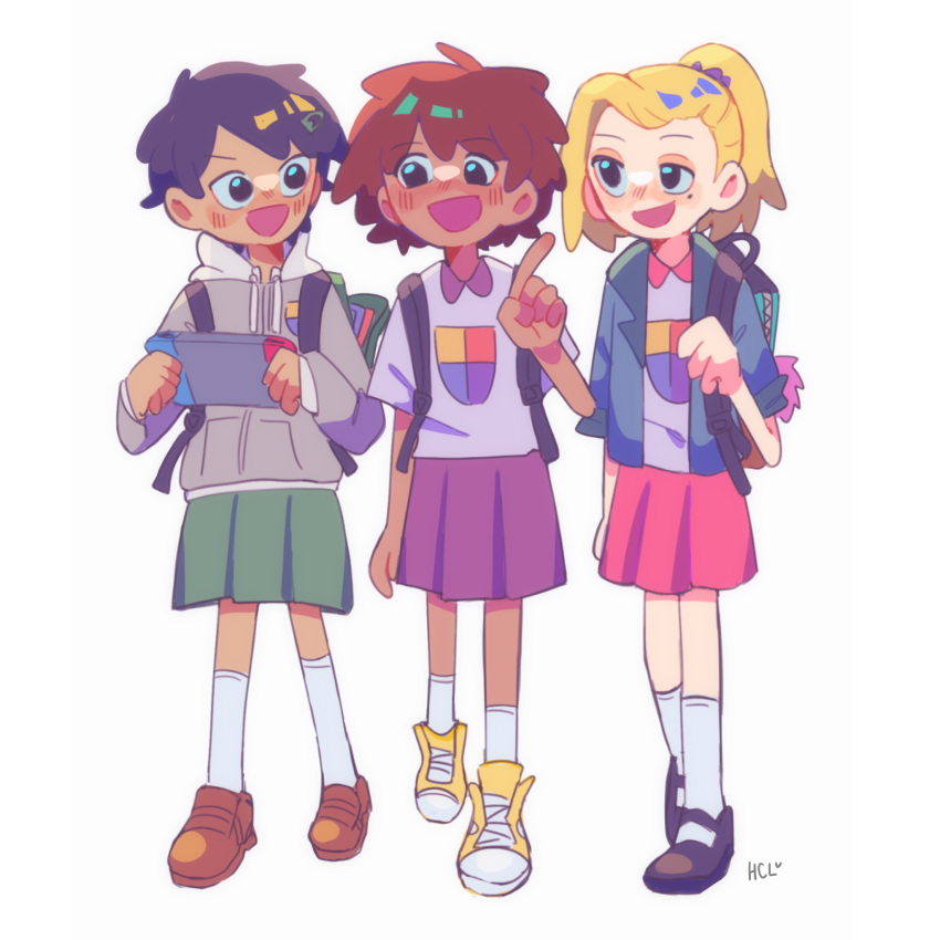 Safebooru - 3girls :d amphibia anne boonchuy artist name backpack bag ...