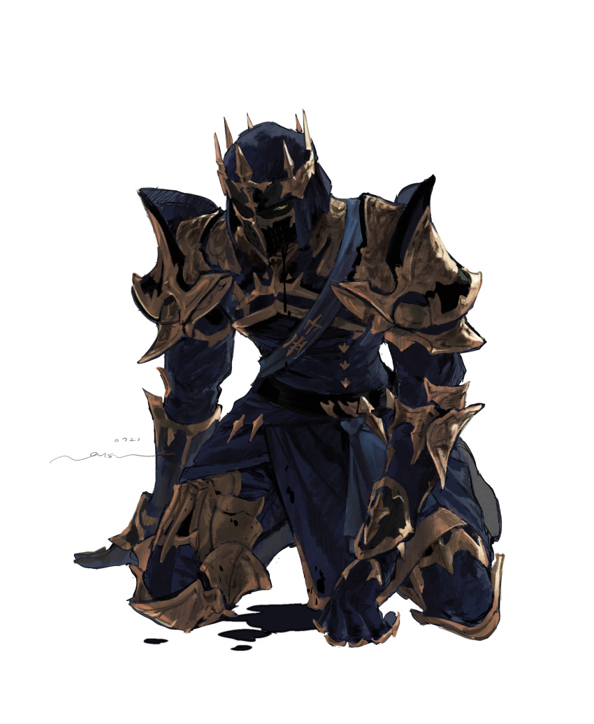 Safebooru - 1other ambiguous gender armor blue gloves breastplate ...