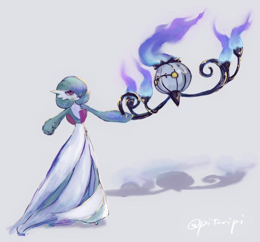 Safebooru - artist name bob cut chandelure colored skin dress fire ...