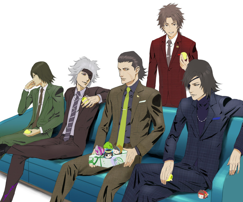 Safebooru - 5boys blue suit brown hair brown suit chousokabe motochika ...