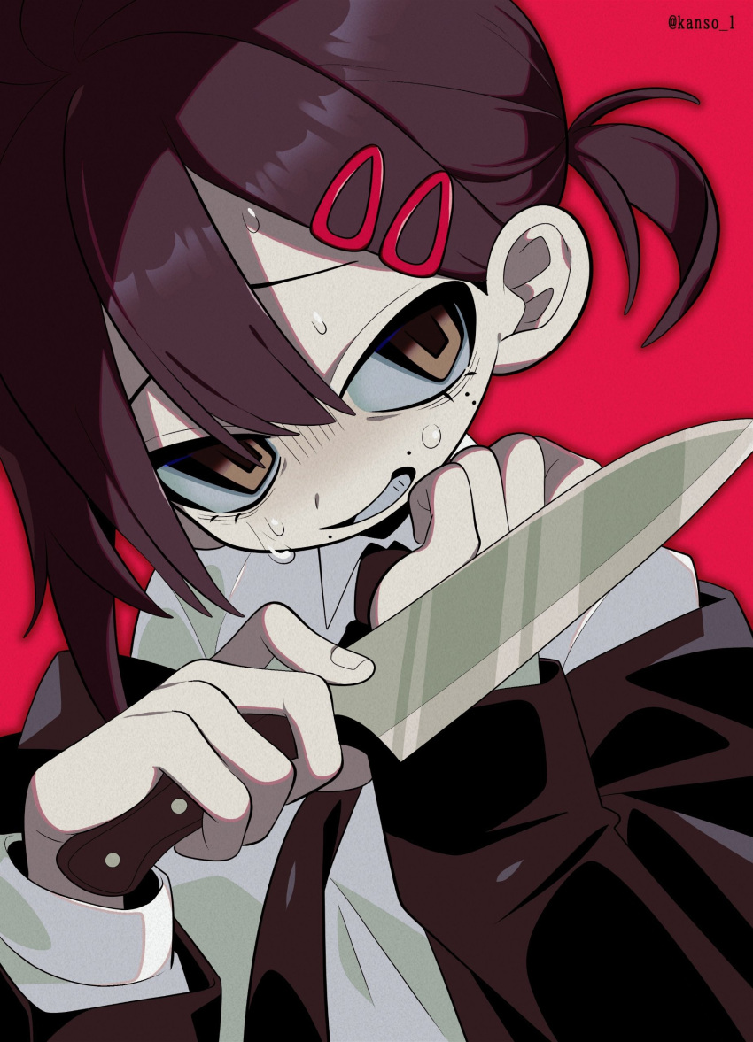 Safebooru - 1girl absurdres black jacket black necktie brown eyes brown hair chainsaw man ...