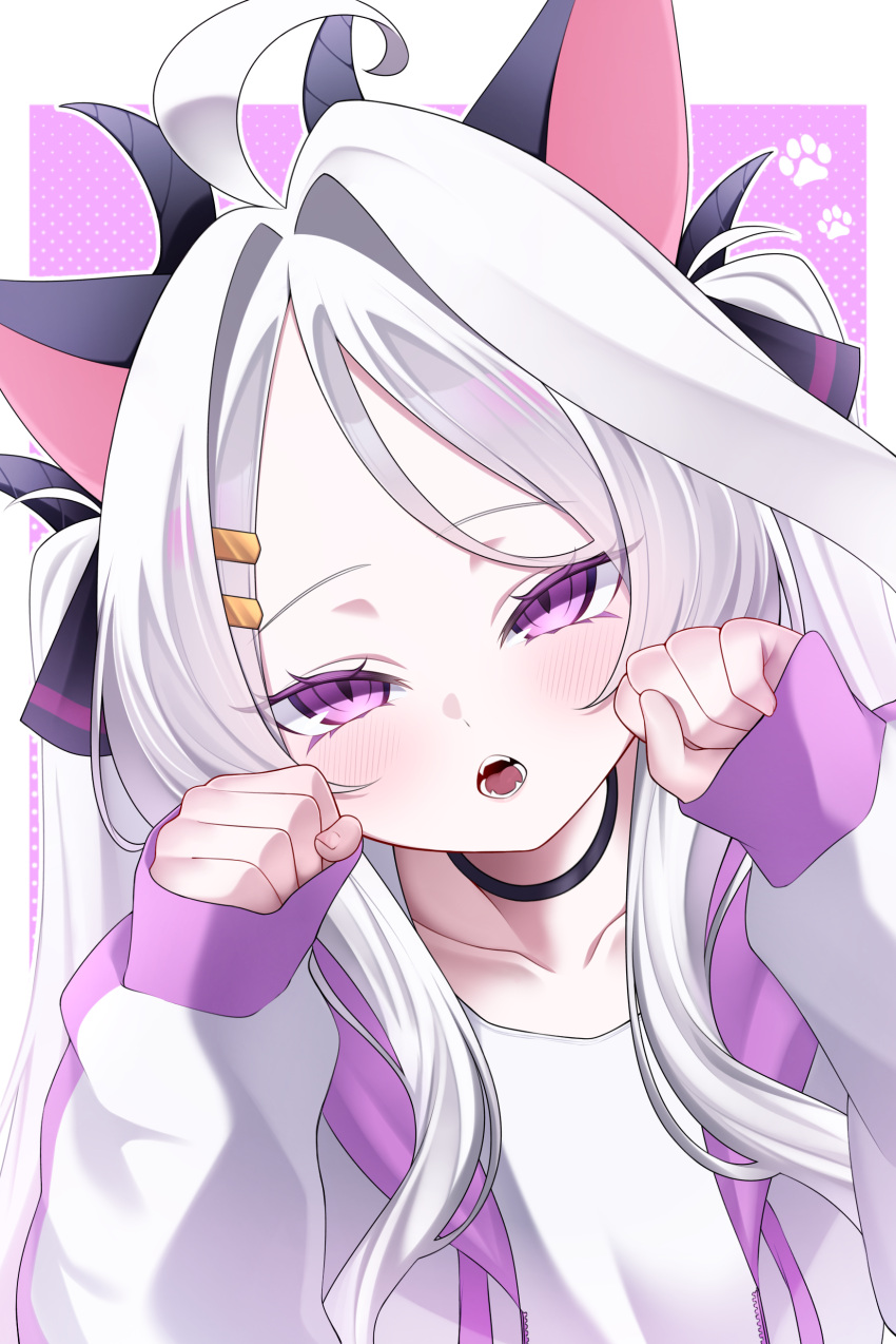 Safebooru - 1girl absurdres ahoge alternate costume animal ears aoi ryo black choker black horns ...