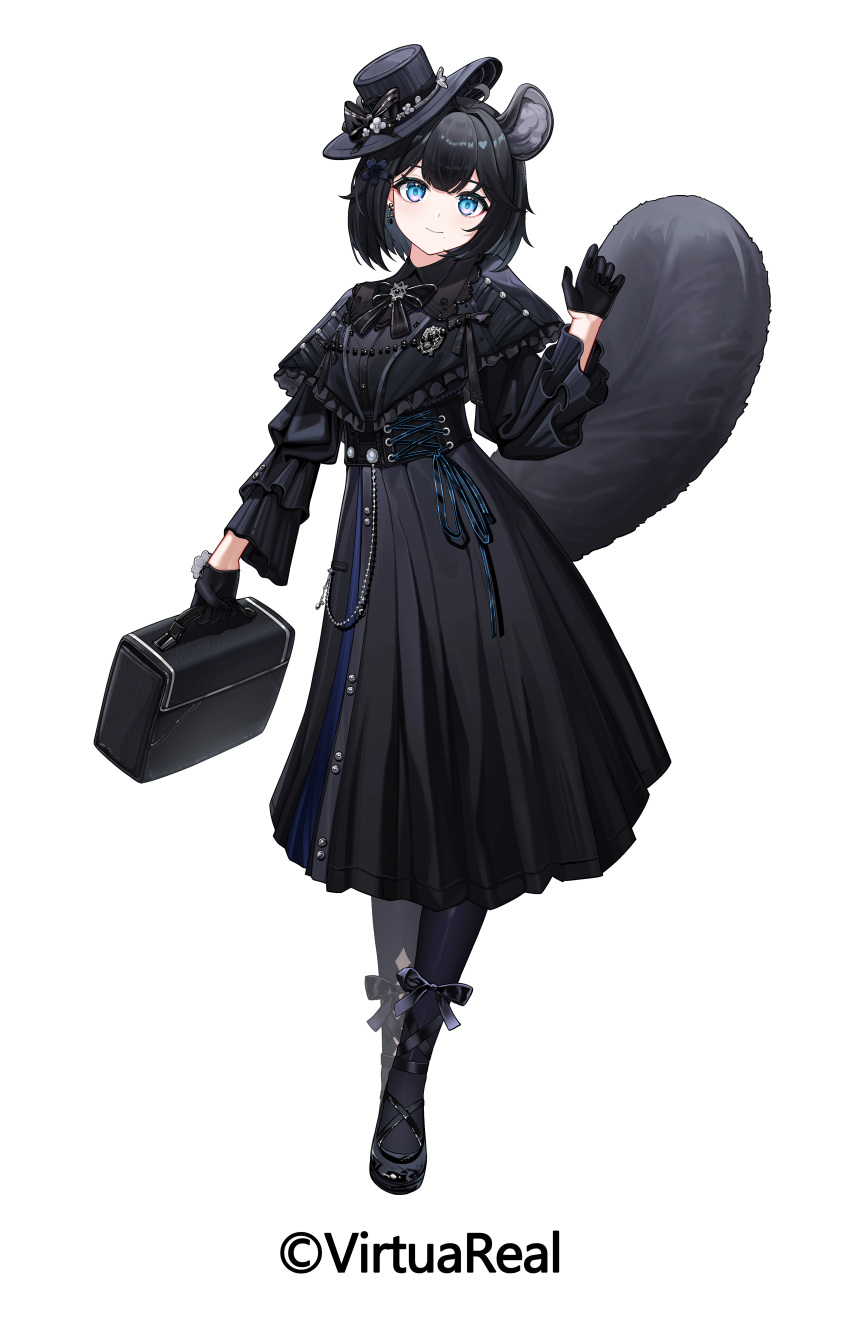 Safebooru - 1girl absurdres animal ears black bow black bowtie black cloak black corset black ...