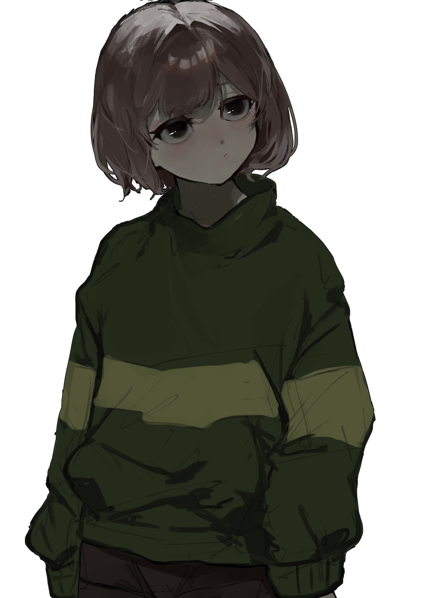 Safebooru - 1other absurdres arms at sides black eyes brown hair brown ...