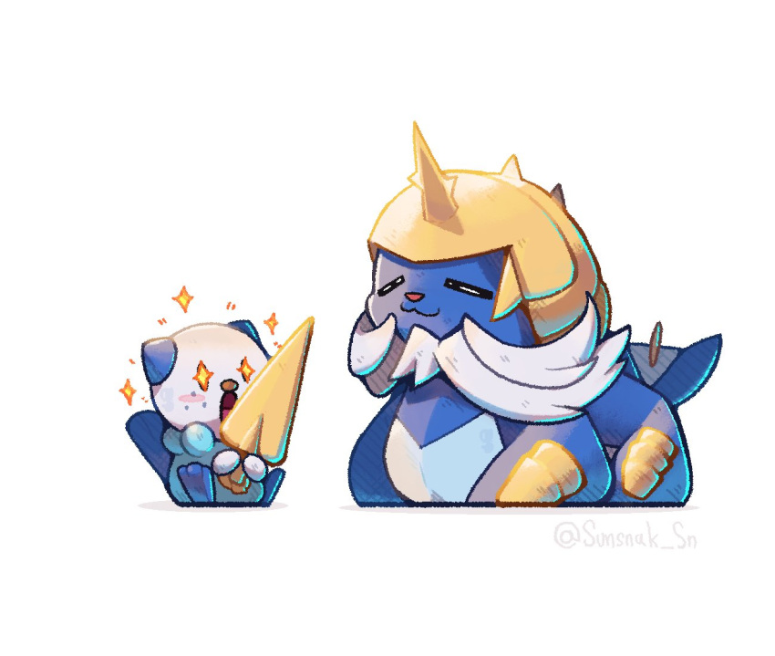 Safebooru - artist name blue fur chibi closed eyes closed mouth ...