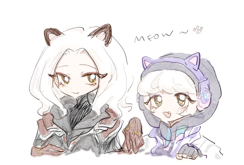 Safebooru - 2girls animal ear headphones animal ears animification apex ...