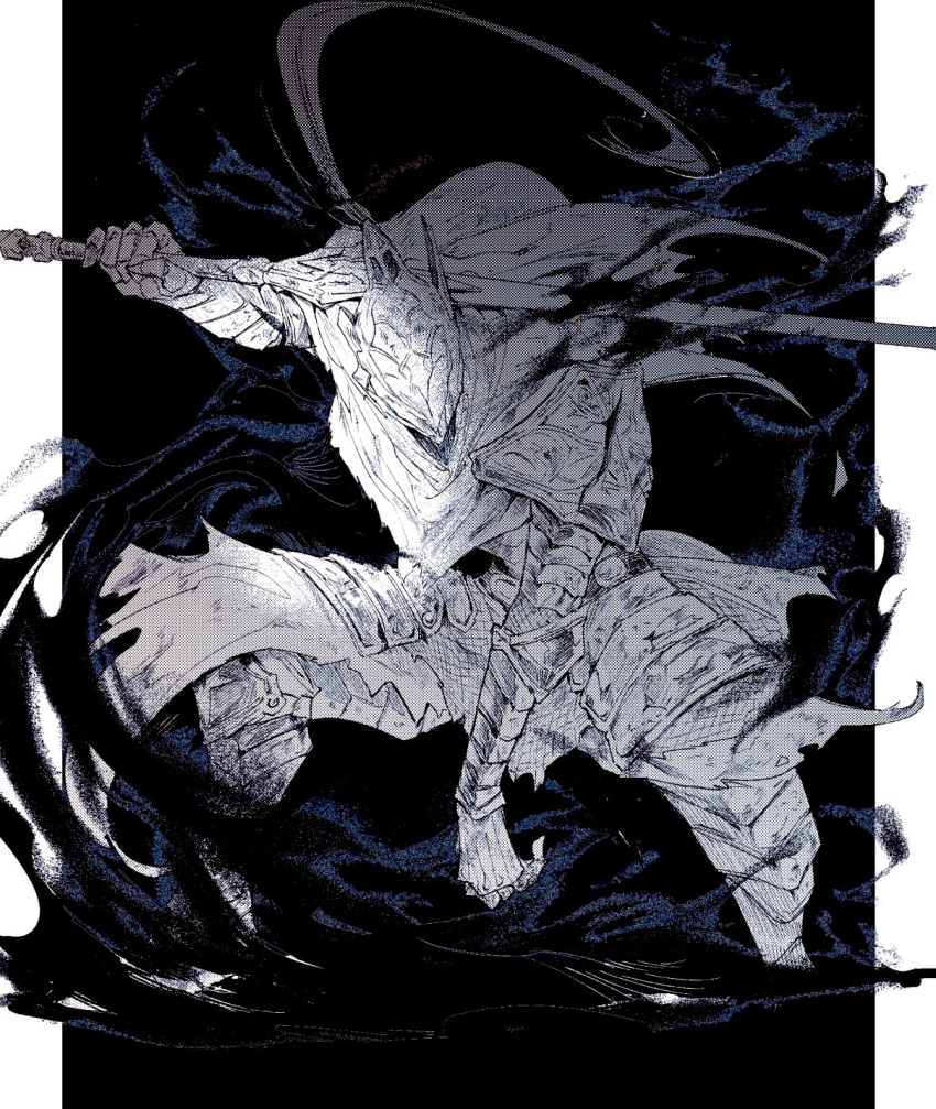 Safebooru - 1boy arm up armor artorias the abysswalker aura breastplate ...