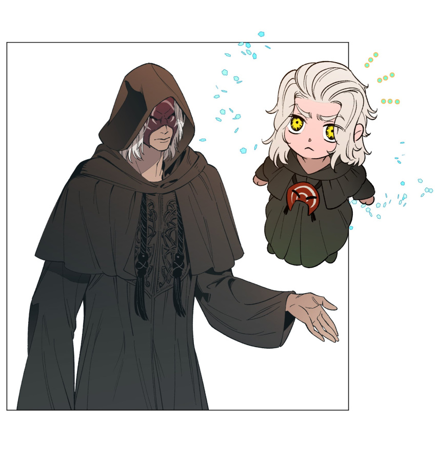 Safebooru - 1boy 5altybitter5 black robe chibi closed mouth emet-selch ...