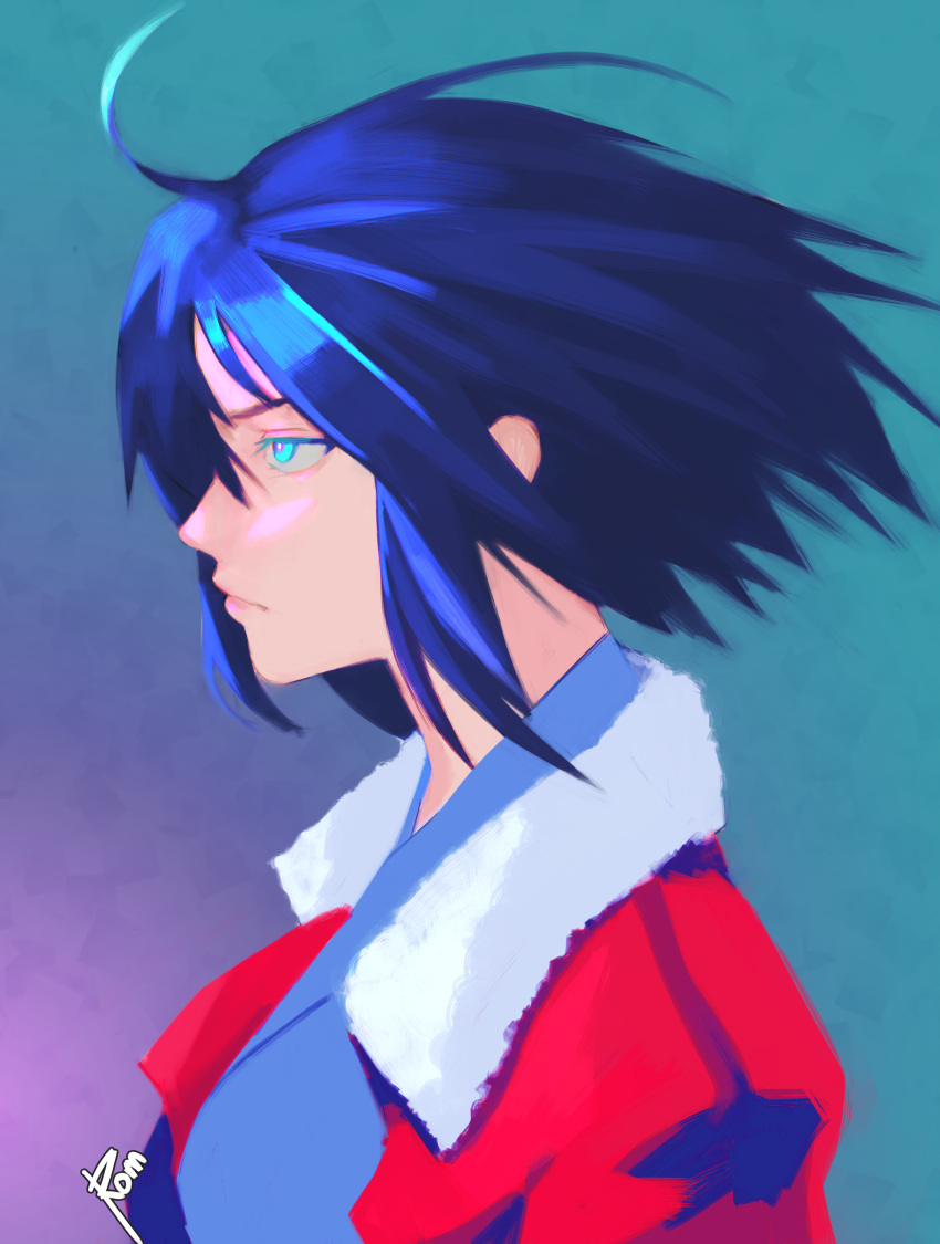 Safebooru - 1girl absurdres black hair blue eyes breasts cropped torso ...