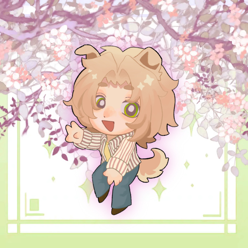 Safebooru - 1boy black footwear blue pants chibi chibi only chinese ...