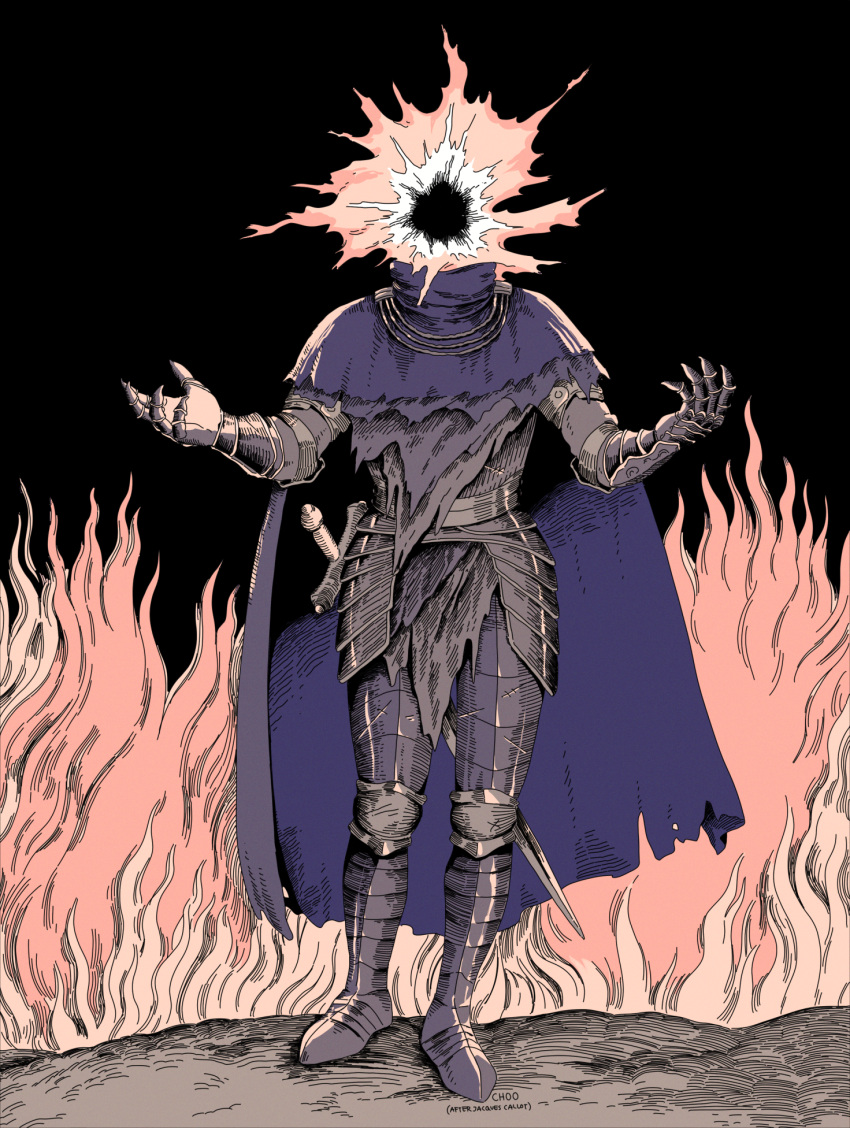 Safebooru - 1other ambiguous gender armor black background breastplate cape cape clasp choo ...