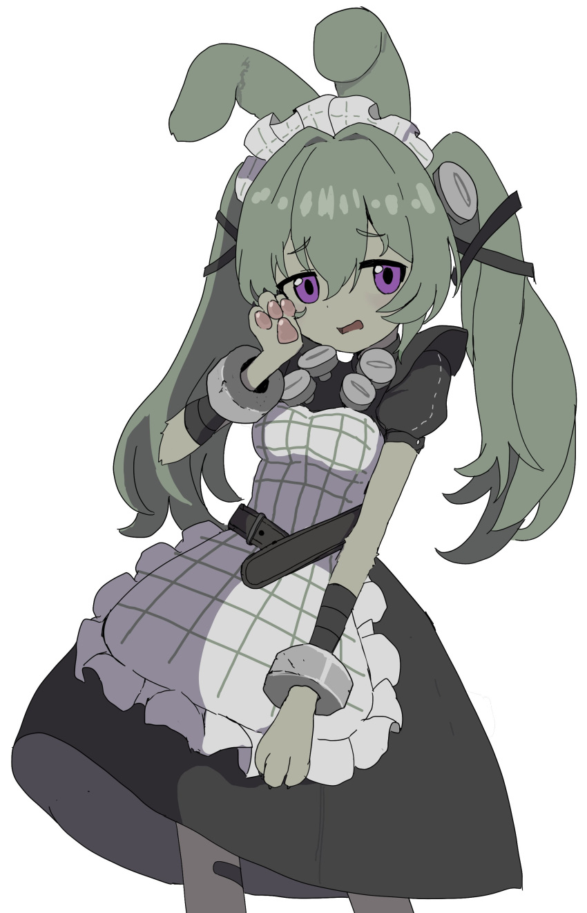Safebooru - 1girl absurdres animal ears apron black dress breasts claws ...