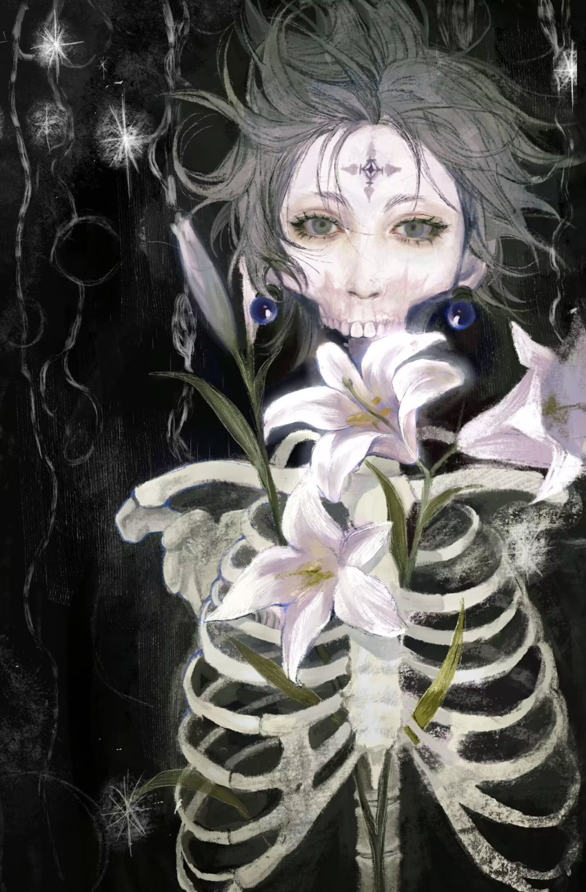 Safebooru - 1boy black background black eyes black hair chrollo ...