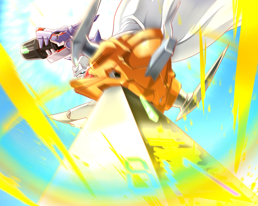 Safebooru - 1boy arm blade arm cannon blue eyes cape dated digimon ...